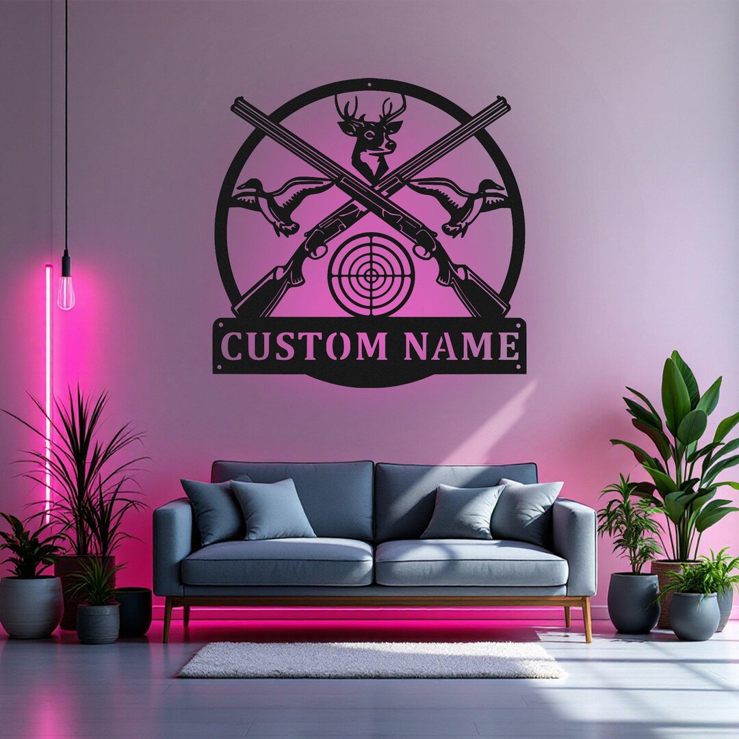 Custom Sport Hunting Metal Wall Art With LED Light, Personalized Sport ...