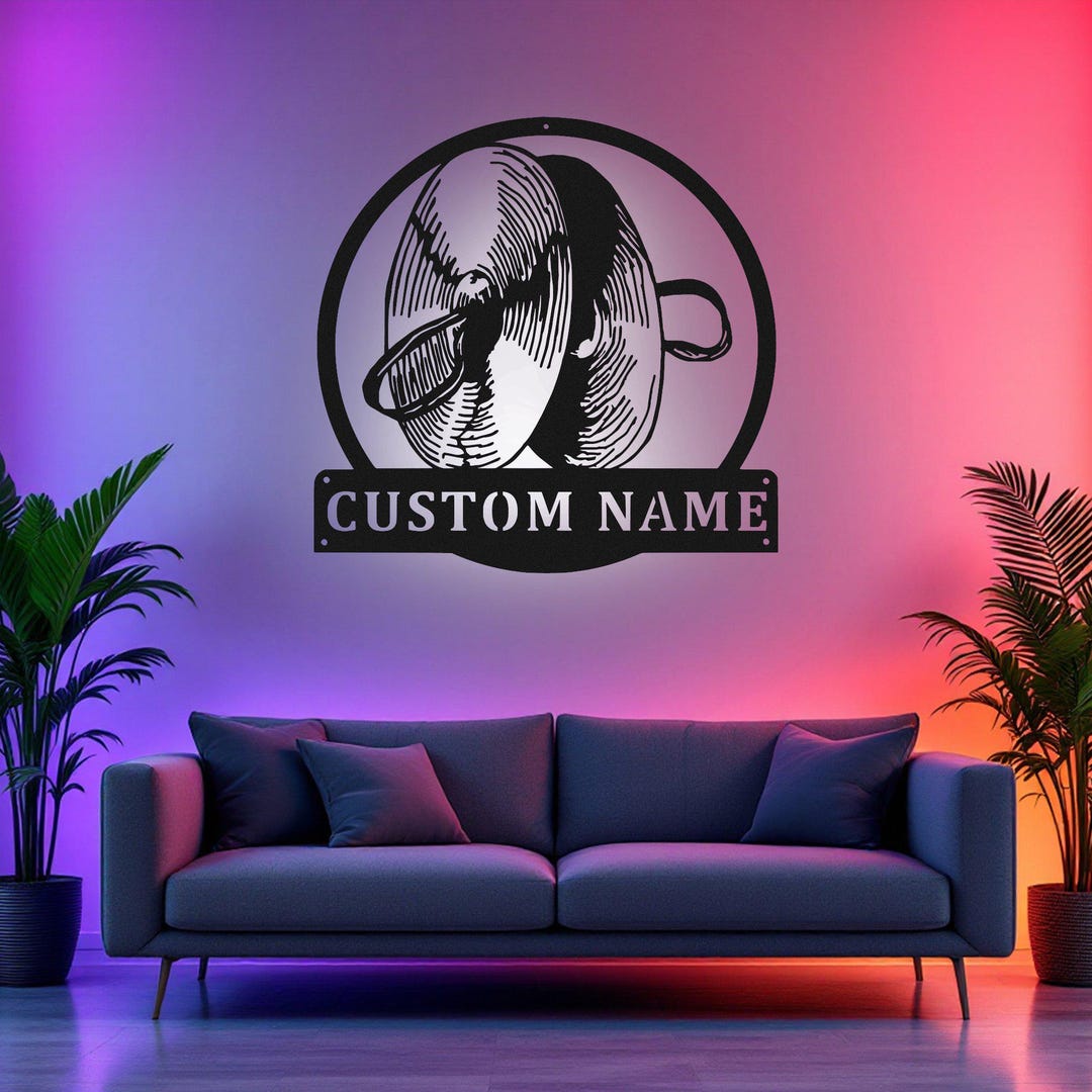 Custom Cymbal Musical Instrument Metal Wall Art With LED Light ...
