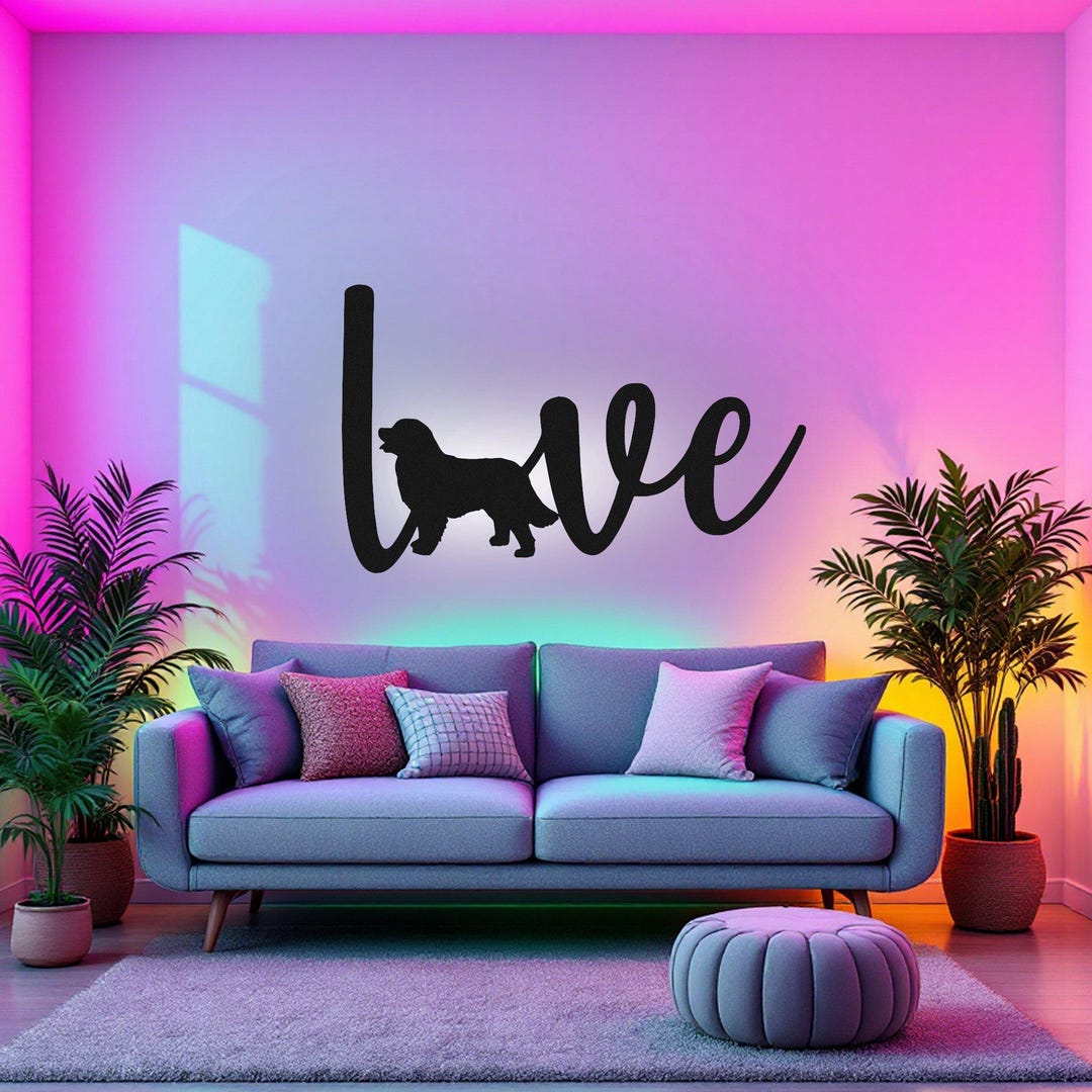 Berner Love Metal Wall Art With LED Light, Berner Dog Metal Sign ...