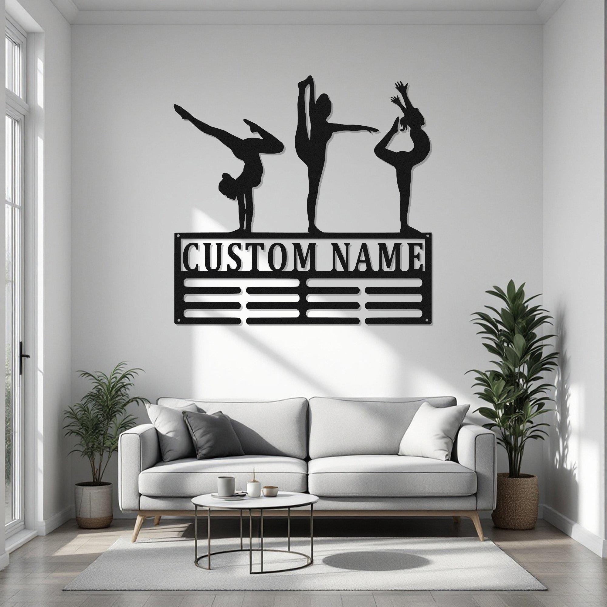 Custom Gymnastics Medal Holder LED Light, Personalized Gymnast Name ...