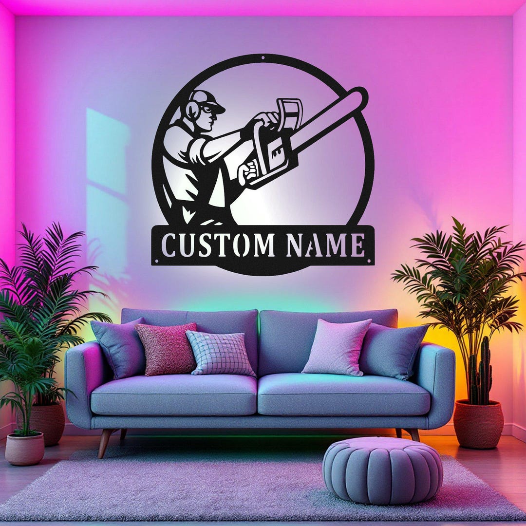 Custom Tree Arborist Metal Sign With LED Light, Personalized Tree ...