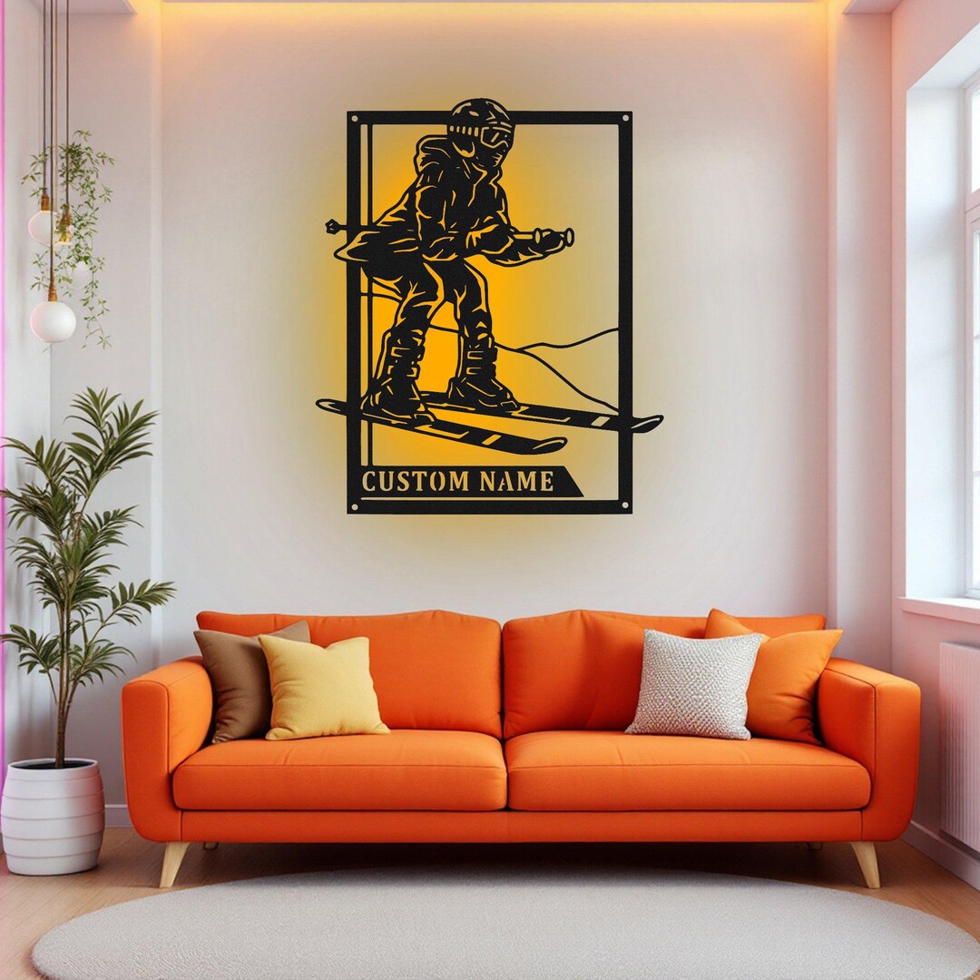 Custom Male Running Signage Metal Wall Art With LED Light, Personalized ...