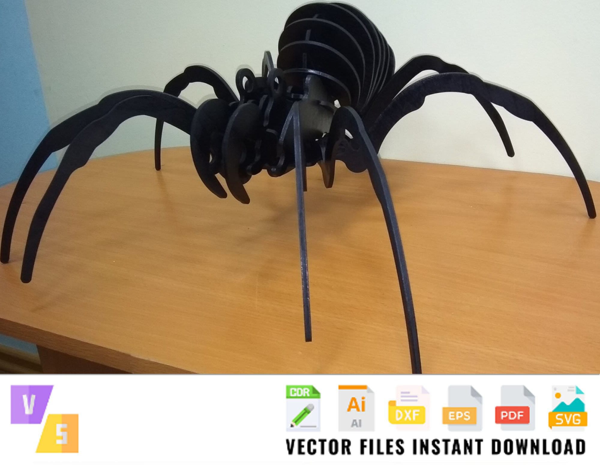 Spider 3D Wooden Puzzle 3mm Cdr Dxf Svg Ai Eps Pdf Laser Cut - Etsy México