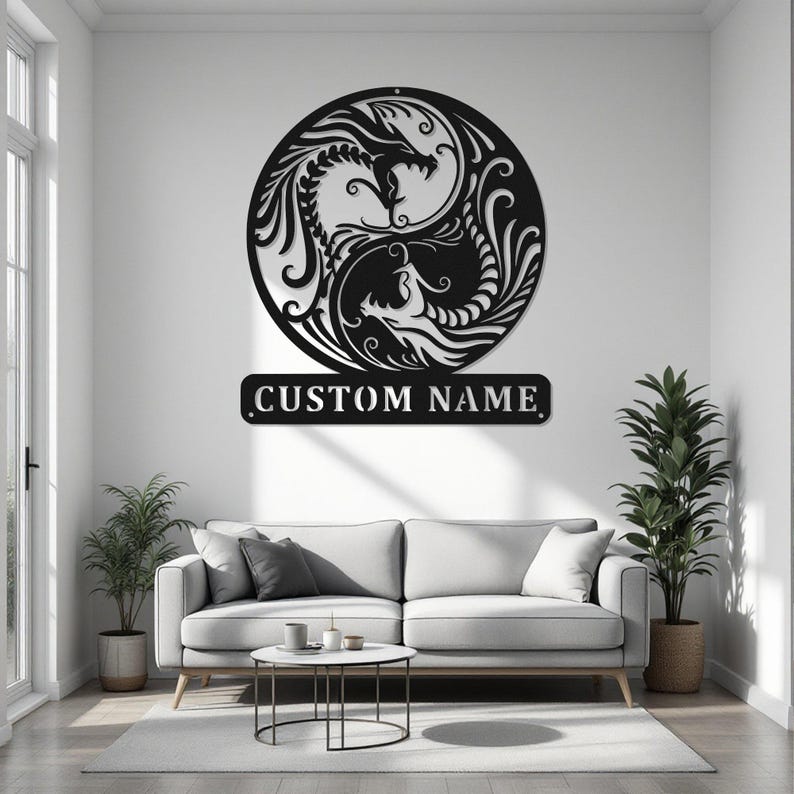 Custom Magic Dragon Metal Sign With LED Light, Personalized Dragon Name ...