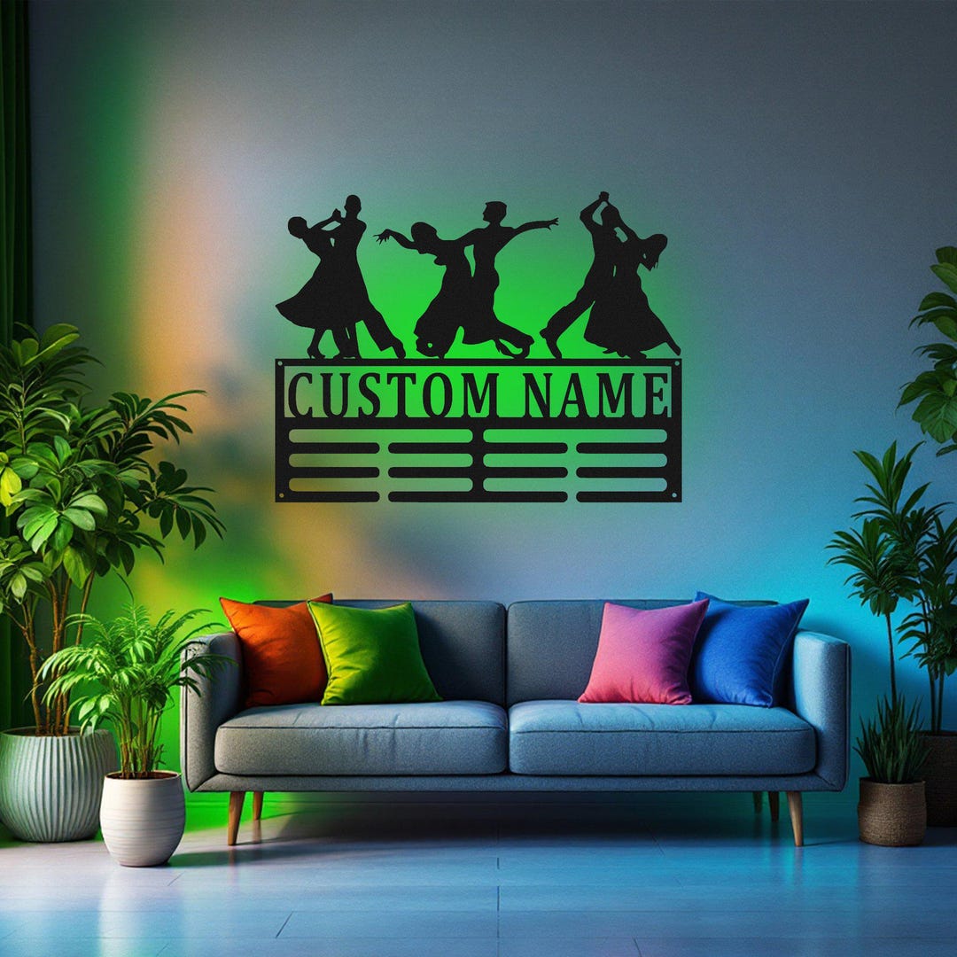 Custom Ballroom Dance Medal Holder LED Light, Personalized Ballroom ...