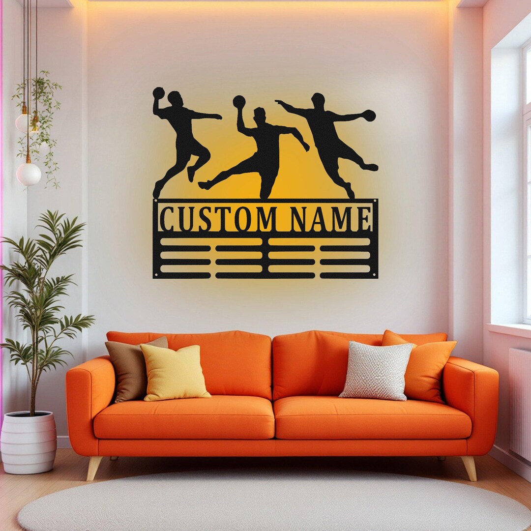 Custom Handball Male Medal Holder LED Light, Personalized Handball ...