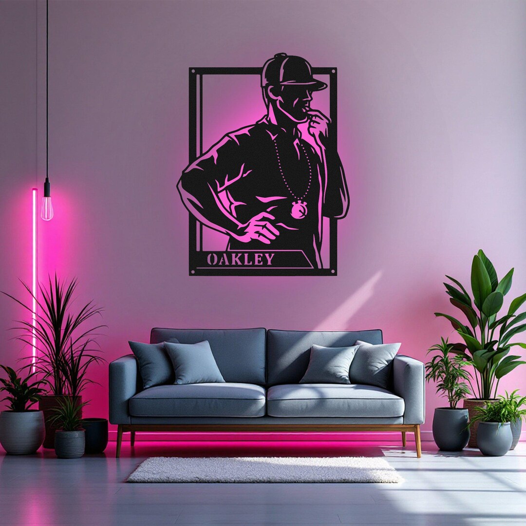 Custom Male Coach Signage Metal Wall Art With LED Light, Personalized ...