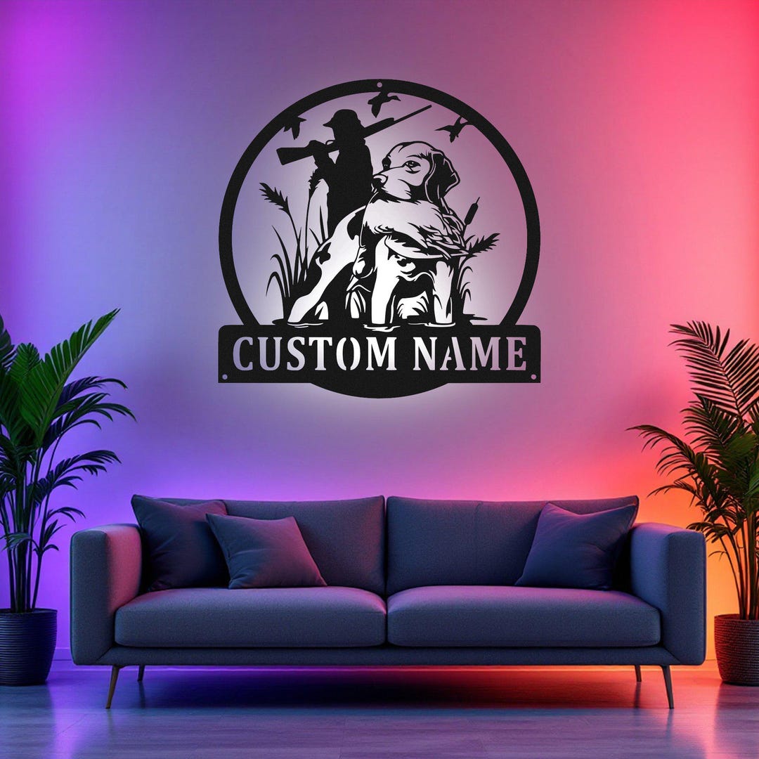 Custom Duck Hunting Metal Wall Art With LED Light, Personalized Duck ...