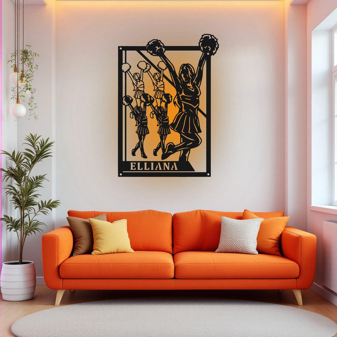 Custom Cheerleading Signage Metal Sign With LED Light, Personalized ...