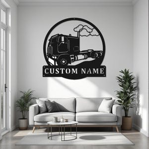 Custom Cab Over Truck Metal Wall Art With LED Light, Personalized Truck ...
