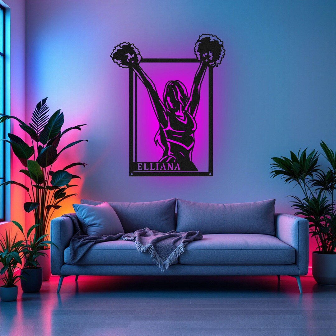 Custom Cheerleading Signage Metal Sign With LED Light, Personalized ...