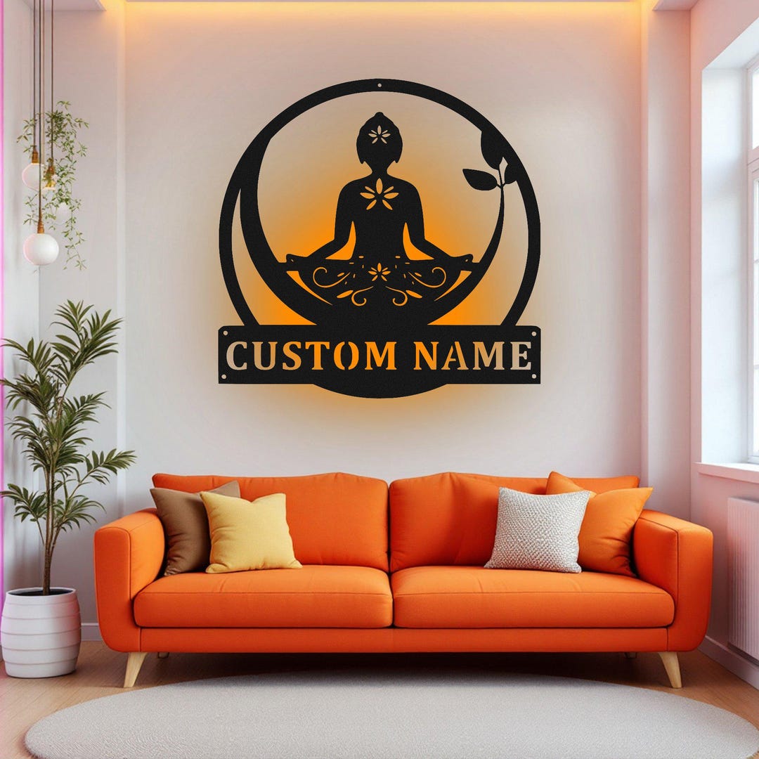 Custom Buddah Metal Wall Art With LED Light, Personalized Buddah Name ...