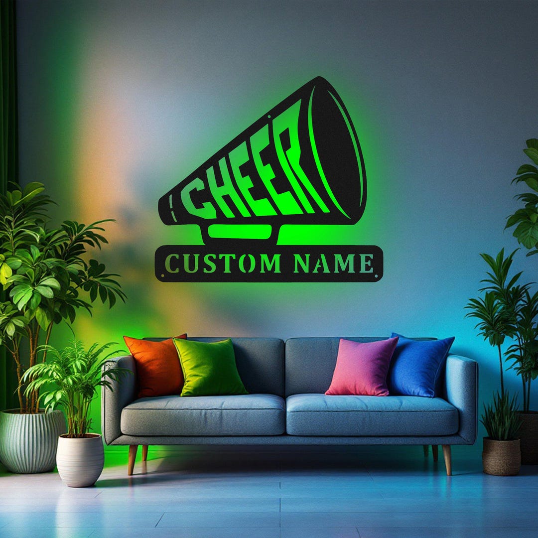 Custom Megaphone Metal Wall Art With LED Light, Personalized ...