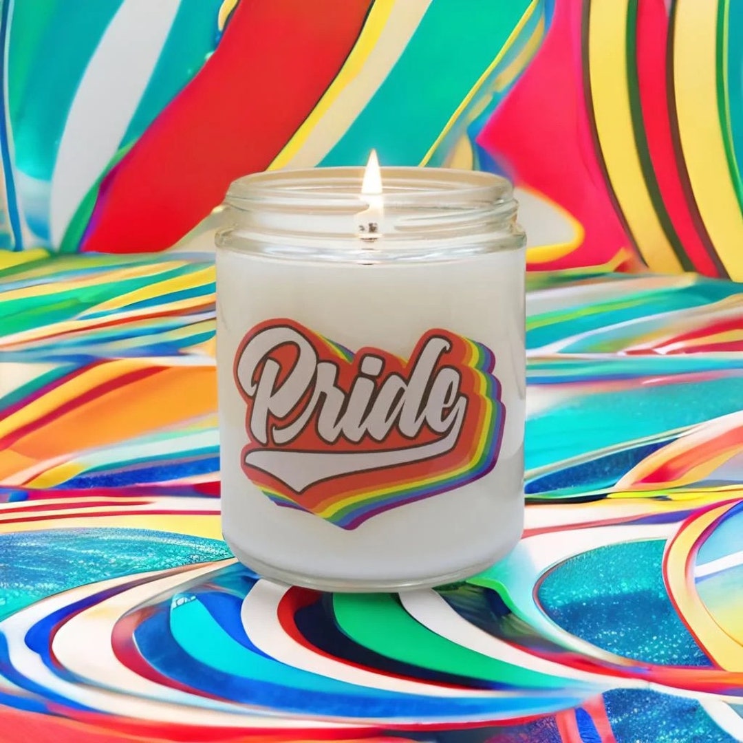 Retro Pride Flag Highly Scented Premium Candle for Gay Friend, Candle ...