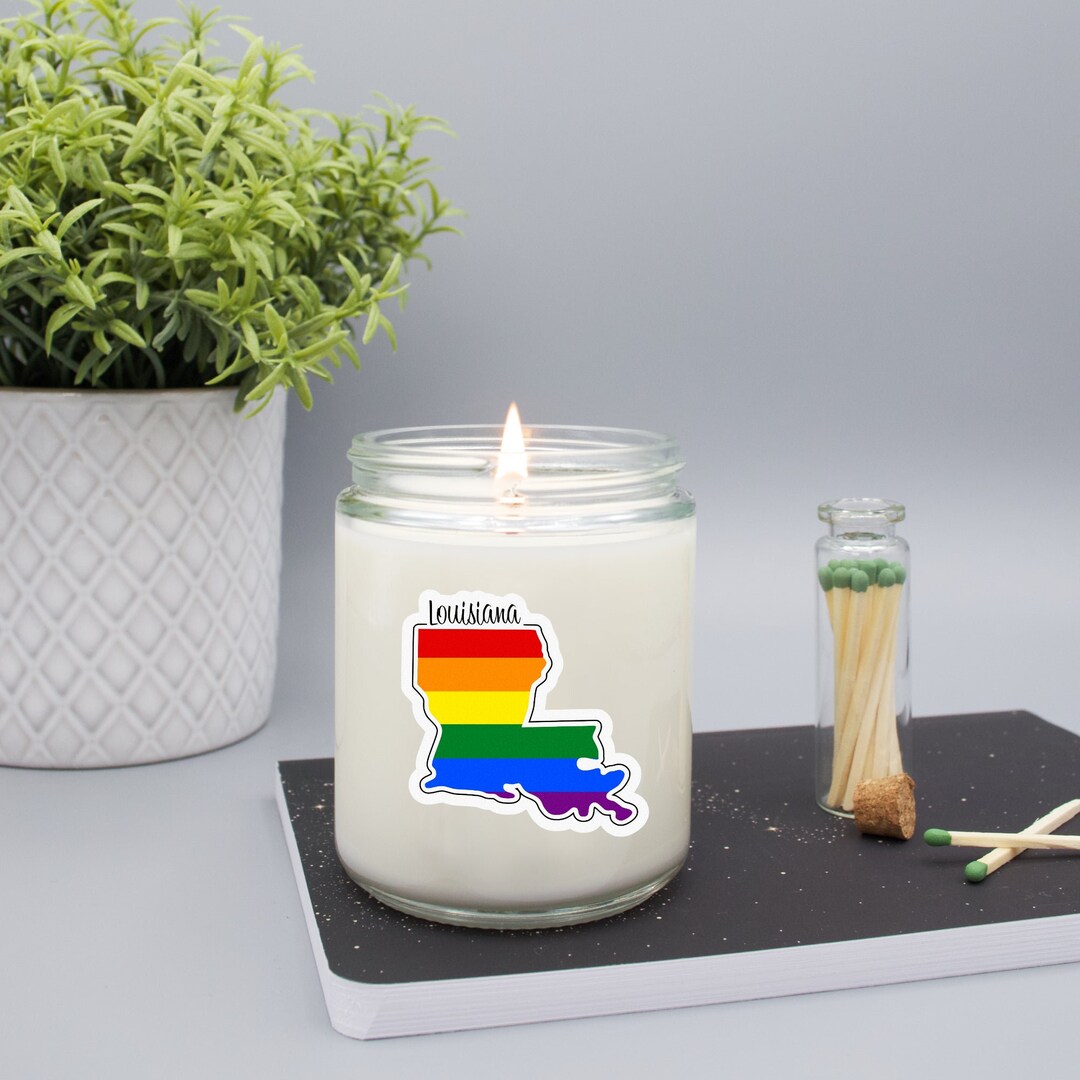 Louisiana LGBTQ+ Pride Candle: Highly Scented Soy Wax - Etsy
