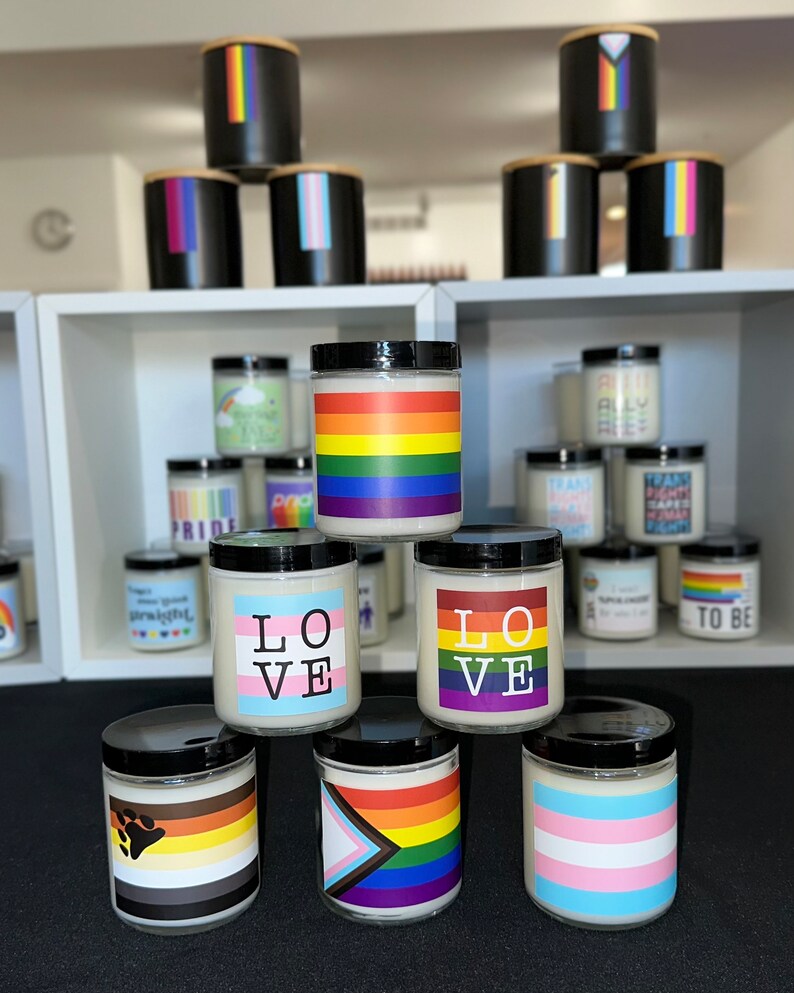 Highly Scented Pansexual Pride Flag Candle for Pansexual Birthday ...