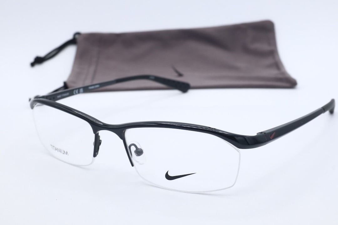 Authentic Nike TITANIUM NK 6037 001 Black Rectangle Eyeglasses - Etsy