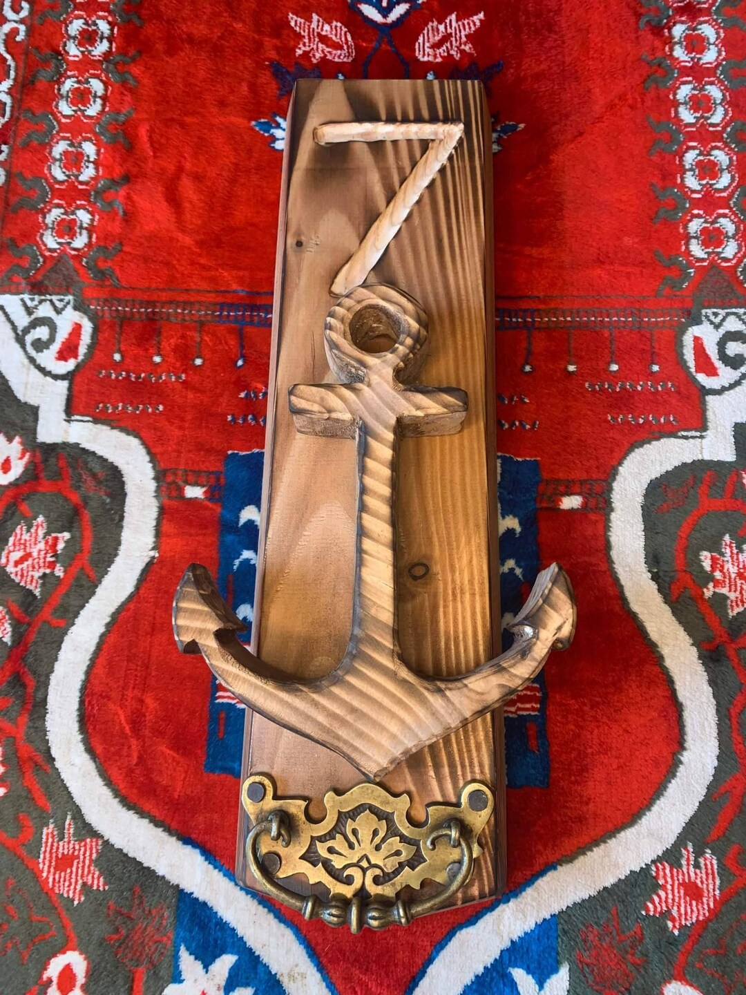 Anchor House Number and Door Knocker. Burnt and Oil Finish Made to ...