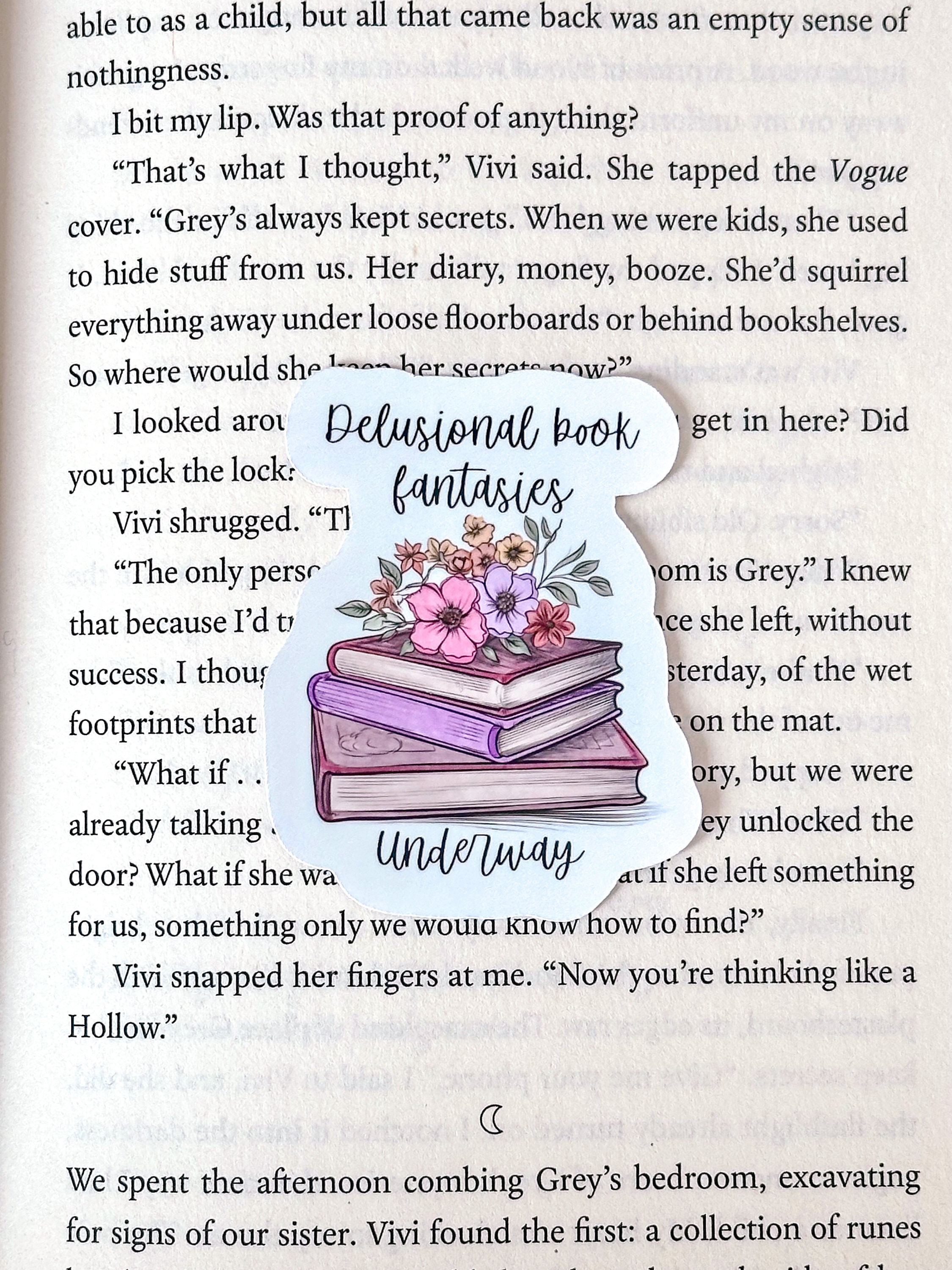 Delusional Book Fantasies Underway Vinyl Sticker Book Stack - Etsy