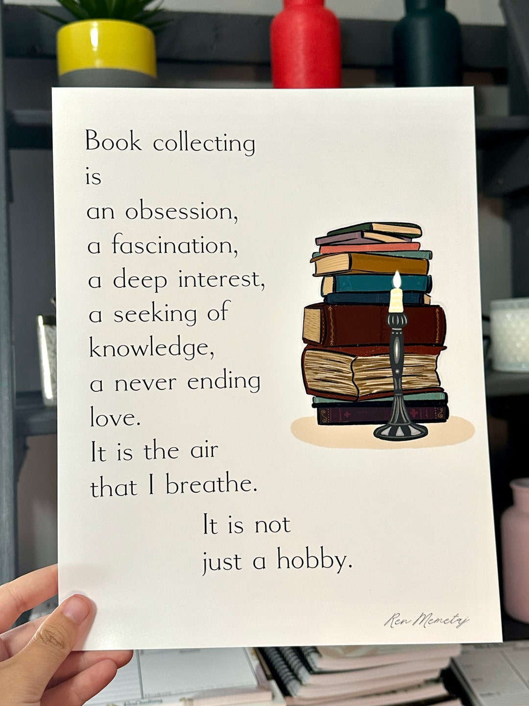 Book Collecting Poem Art Print - Etsy