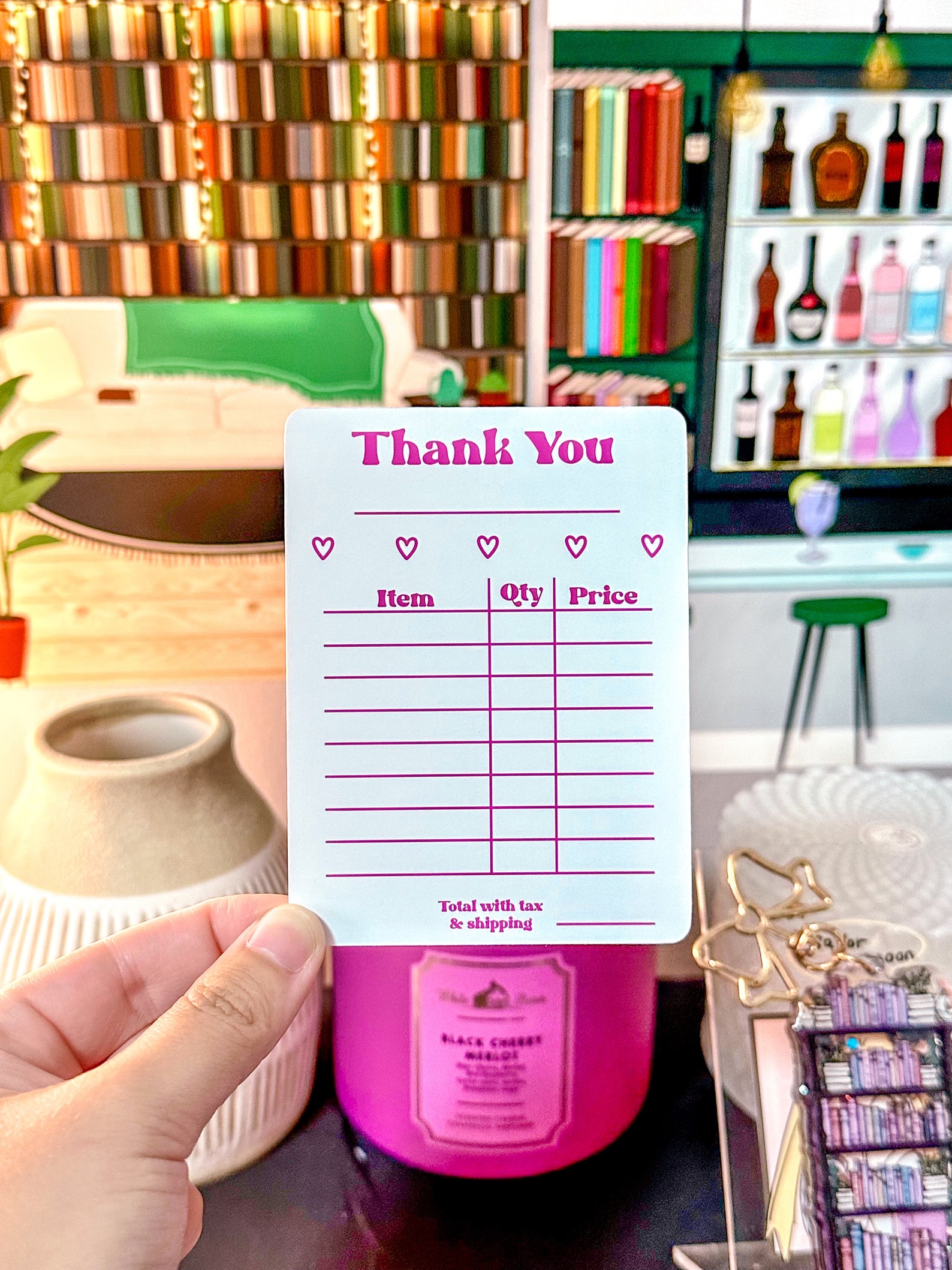 Thank You Receipt for Small Business 3x4 Inch Pink DIGITAL DOWNLOAD ...