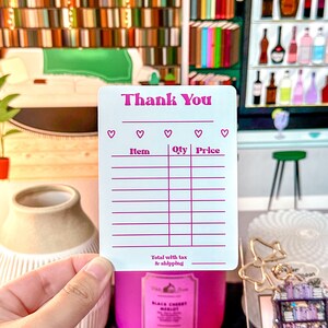 Thank You Receipt for Small Business 3x4 Inch Pink | DIGITAL DOWNLOAD ...