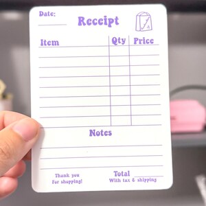 Receipt for Small Business 3x4 Inch | DIGITAL DOWNLOAD | Small Business ...