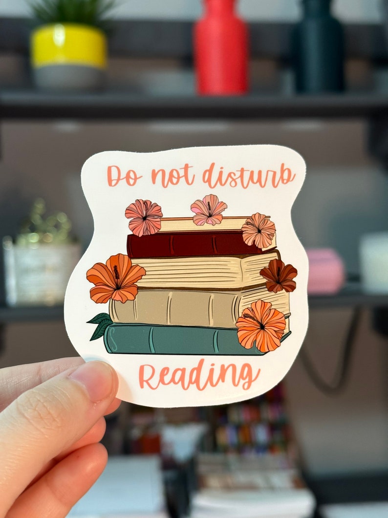 Do Not Disturb Reading Book Stack Sticker, Bookish Sticker - Etsy