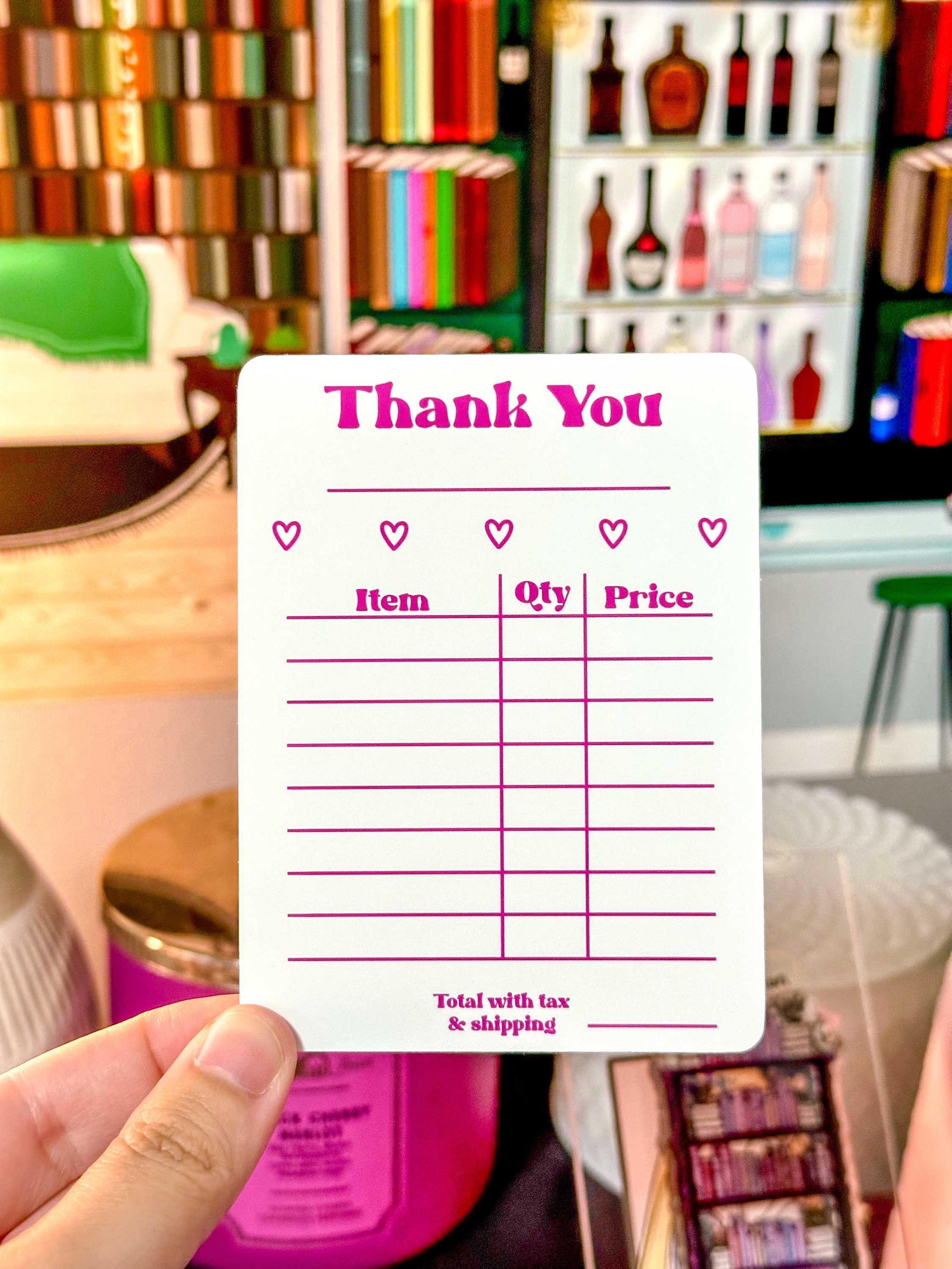 Thank You Receipt for Small Business 3x4 Inch Pink DIGITAL DOWNLOAD ...