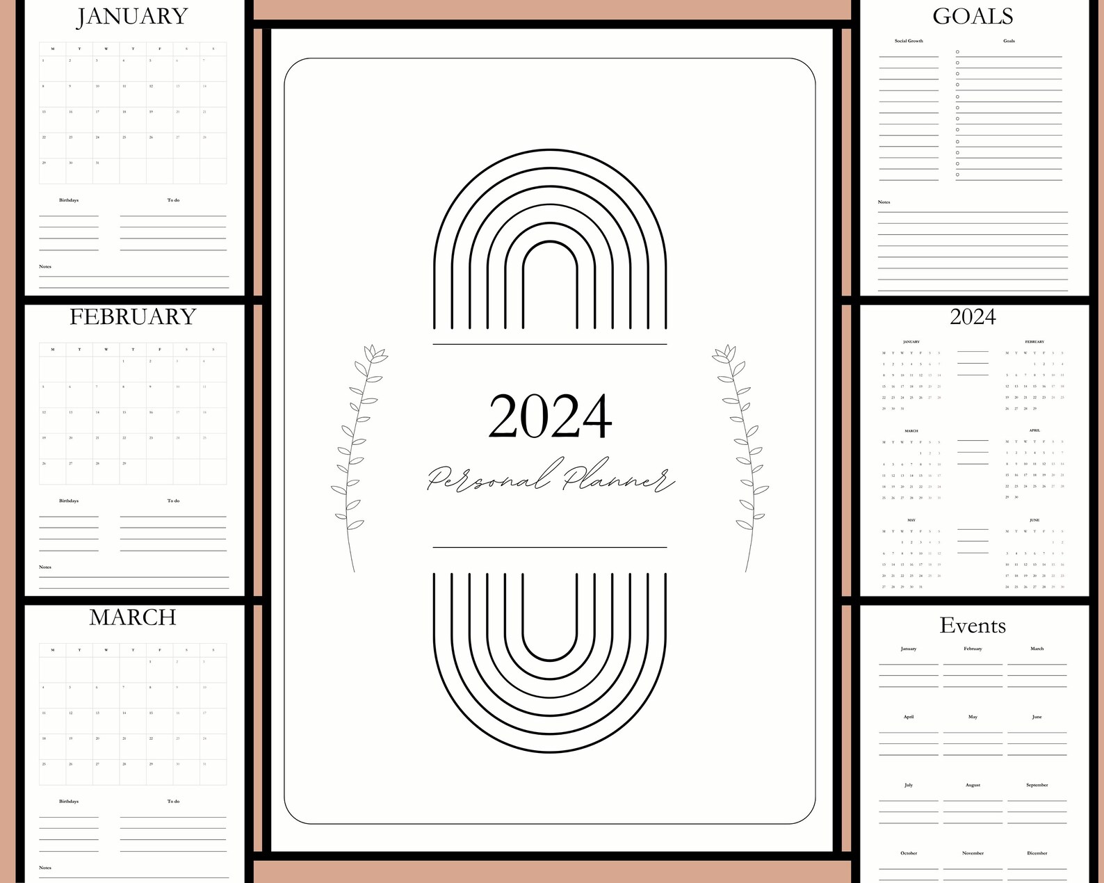 Printable 2024 Planner, 2024 Personal Planner, Gratitude Journal ...