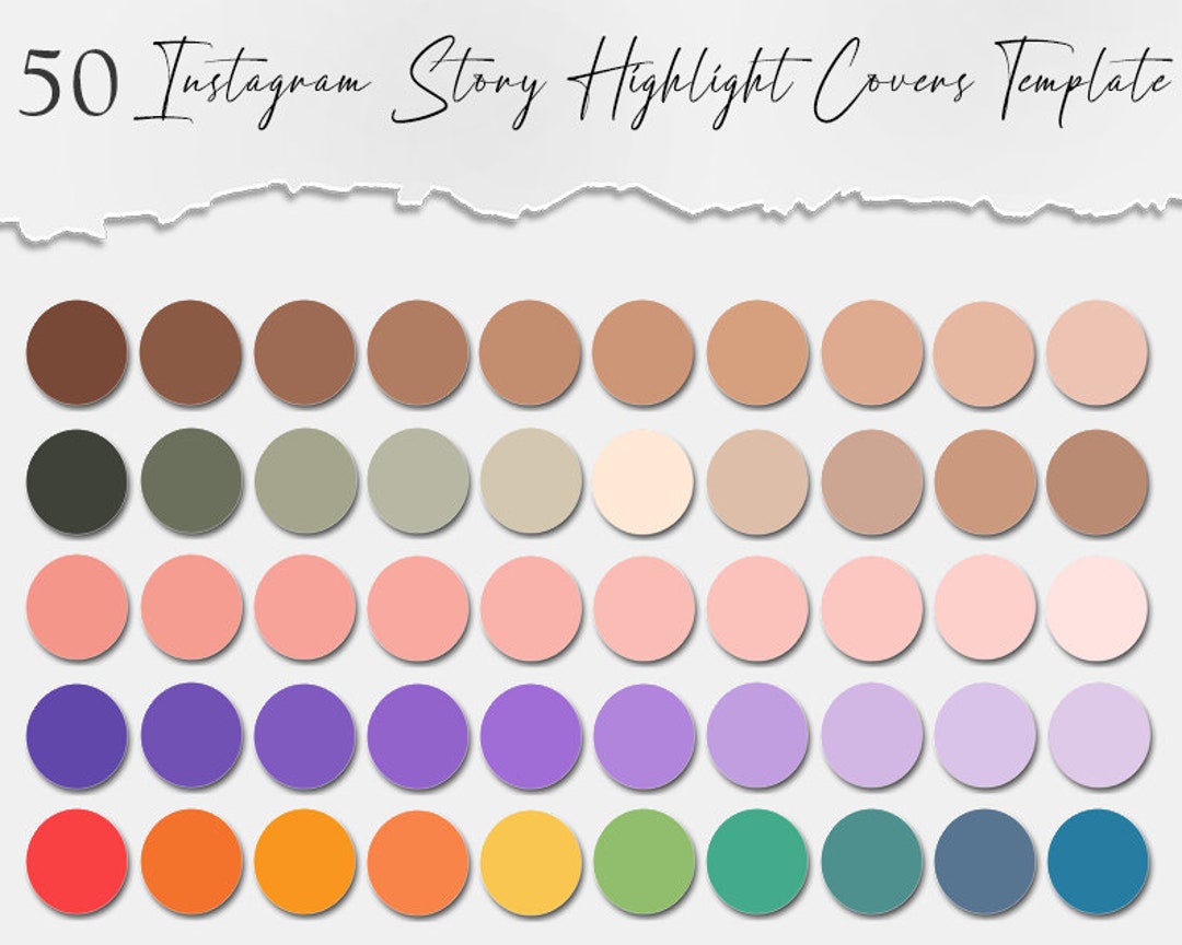 50 Solid Color Palette Instagram Story Highlight Icons , Social Media ...