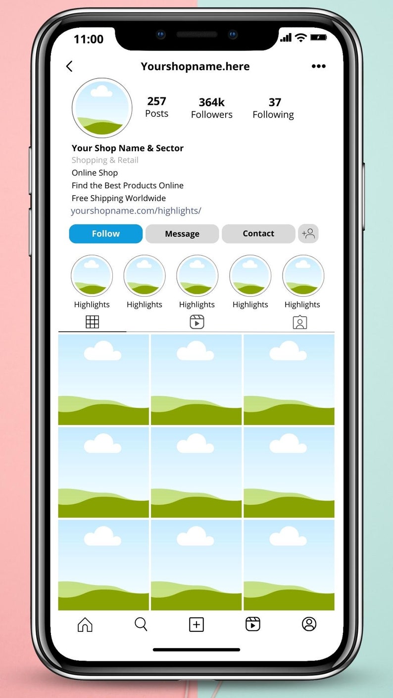 Instagram Profile Mockup Templates, Editable Social Media Feed Planner ...