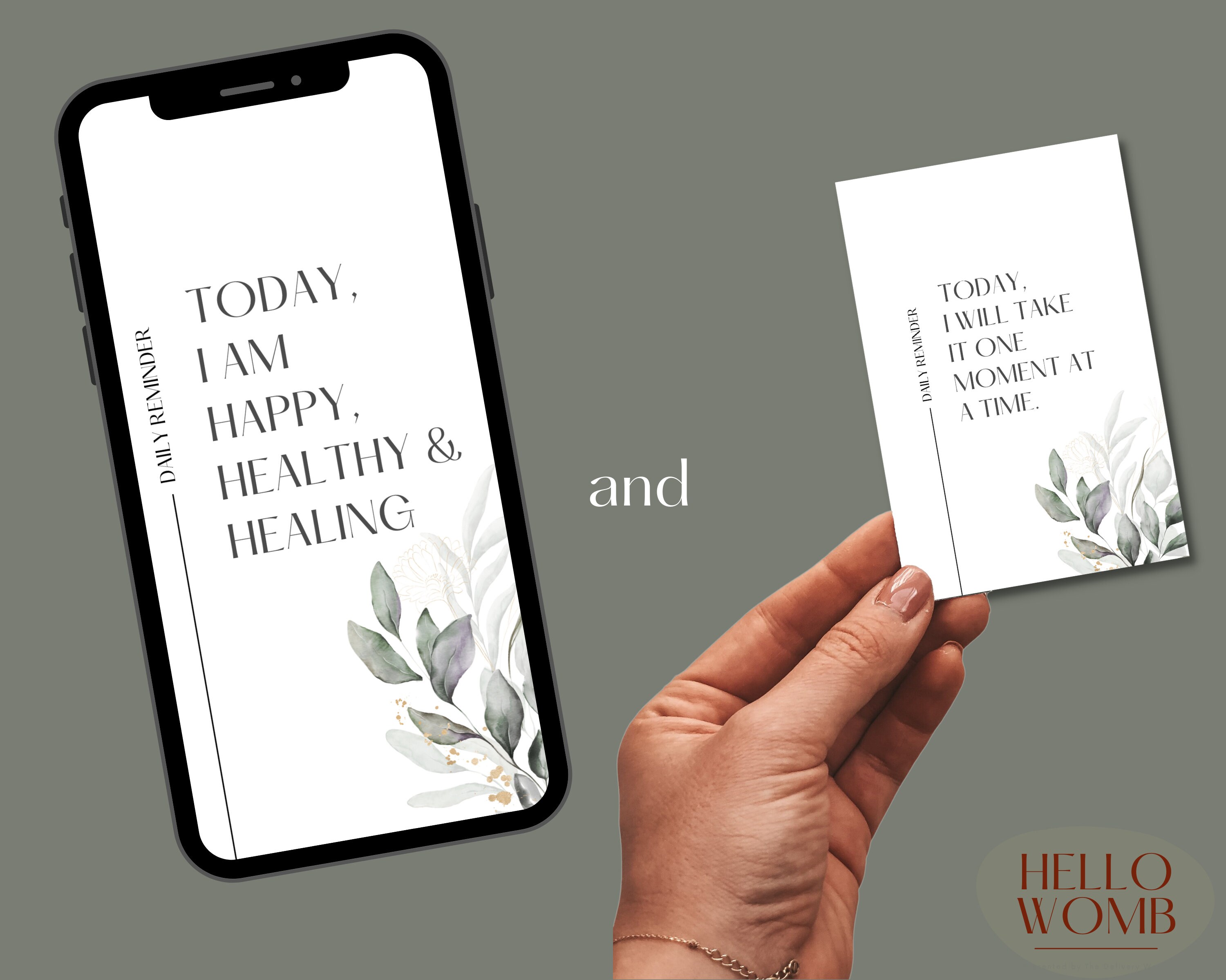 Floral PRINTABLE Affirmation Cards for New Moms Postpartum Self Care ...
