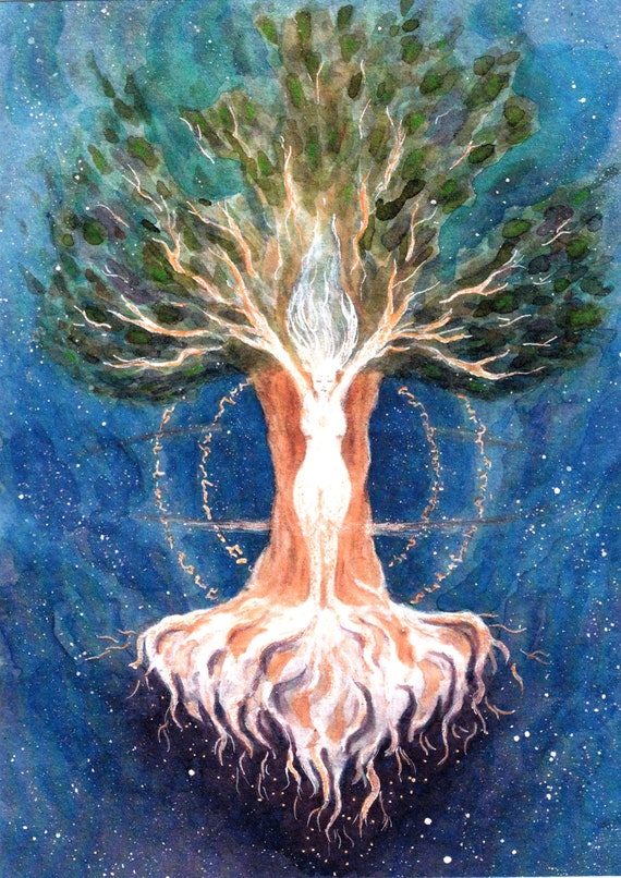Tree Of Life Watercolor Painting