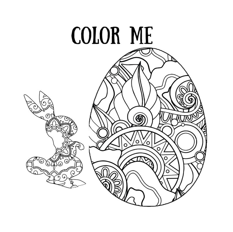 58 Printable Rabbit and Egg Mandala Coloring Pages for Easter, Kid and ...