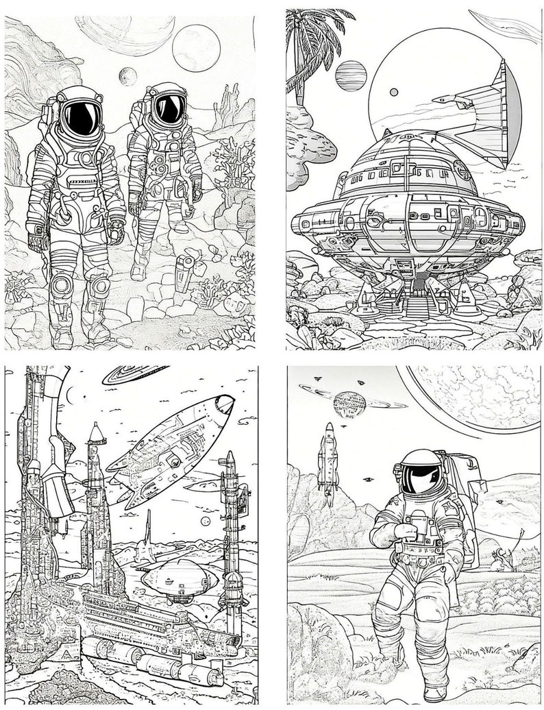 Galaxy Coloring Book - 75 Coloring Pages - Adult - Teen - Printable ...