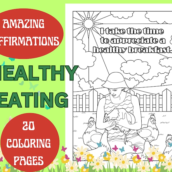Adult Healthy Habits Coloring Pages - Etsy