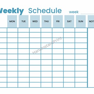 Printable Weekly Schedule Undated Weekly Planner Instant Download PDF ...
