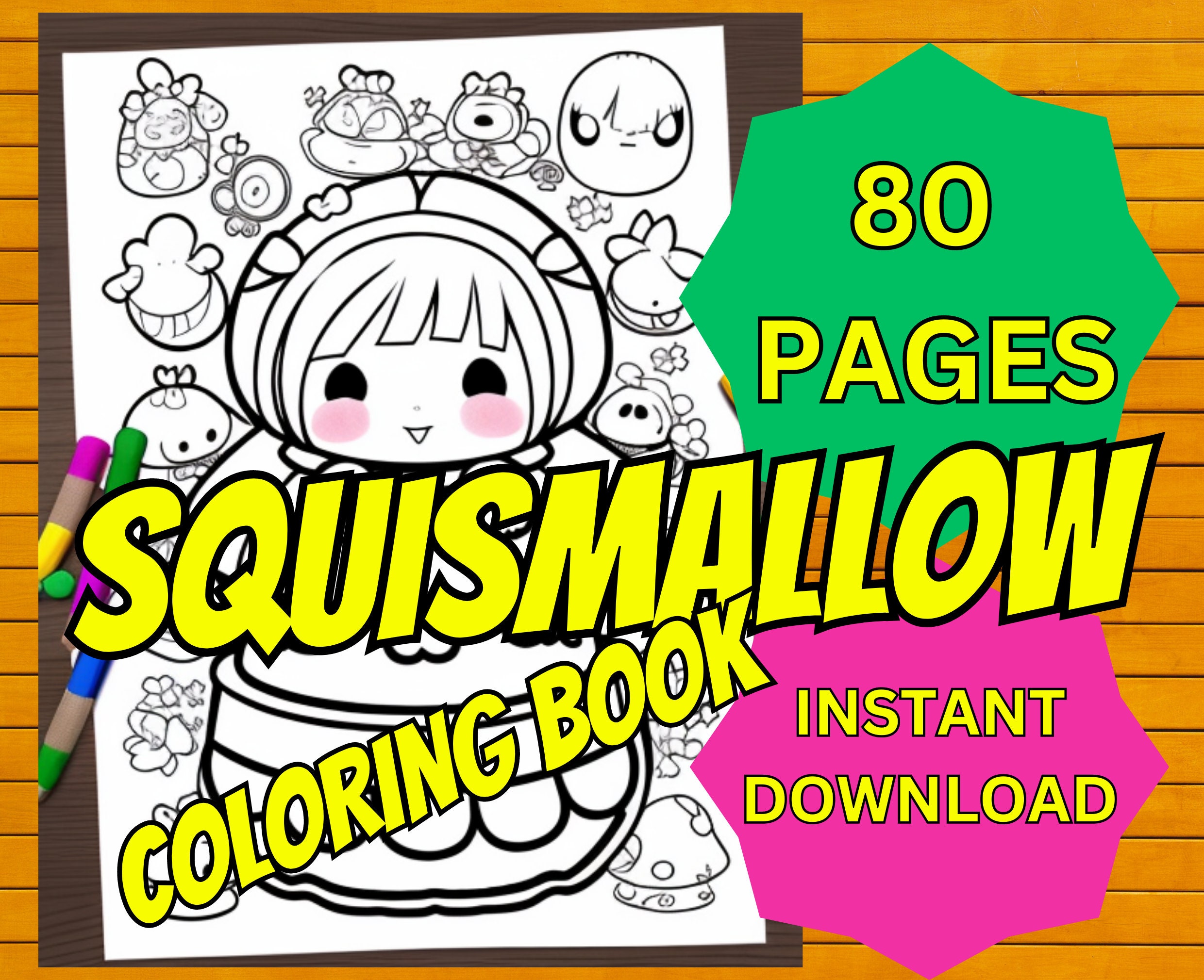 Squishmallow Coloring Book - 80 Coloring Pages - Adults and Kids ...