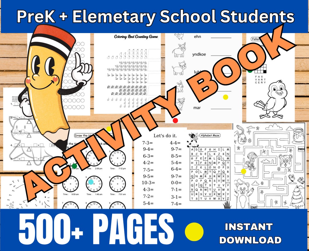 Over 500 Printable Activity Pages - Ages 5 to 8 - Activity Book for ...