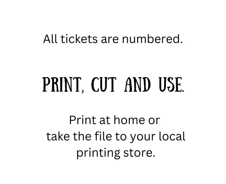 Printable RAFFLE Tickets Fundraising Idea Party Prize Draw - Etsy UK