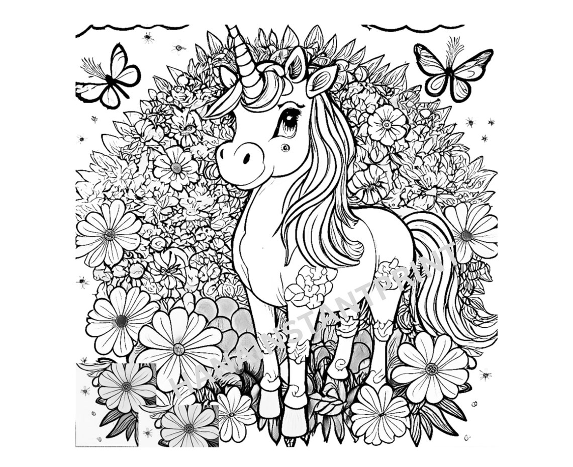 25 Unicorn Coloring Pages for Children and Adults Cute Whimsical ...