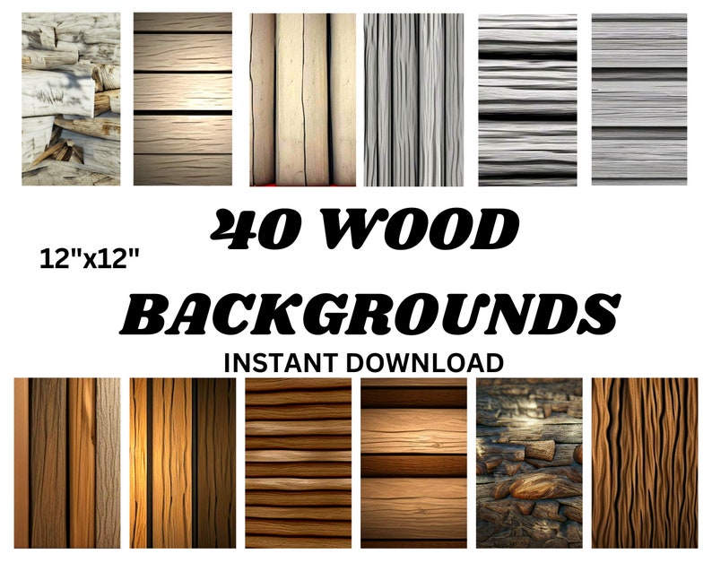 40 Printable Wood Background, Wood Texture Paper, Rustic Wood Digital ...
