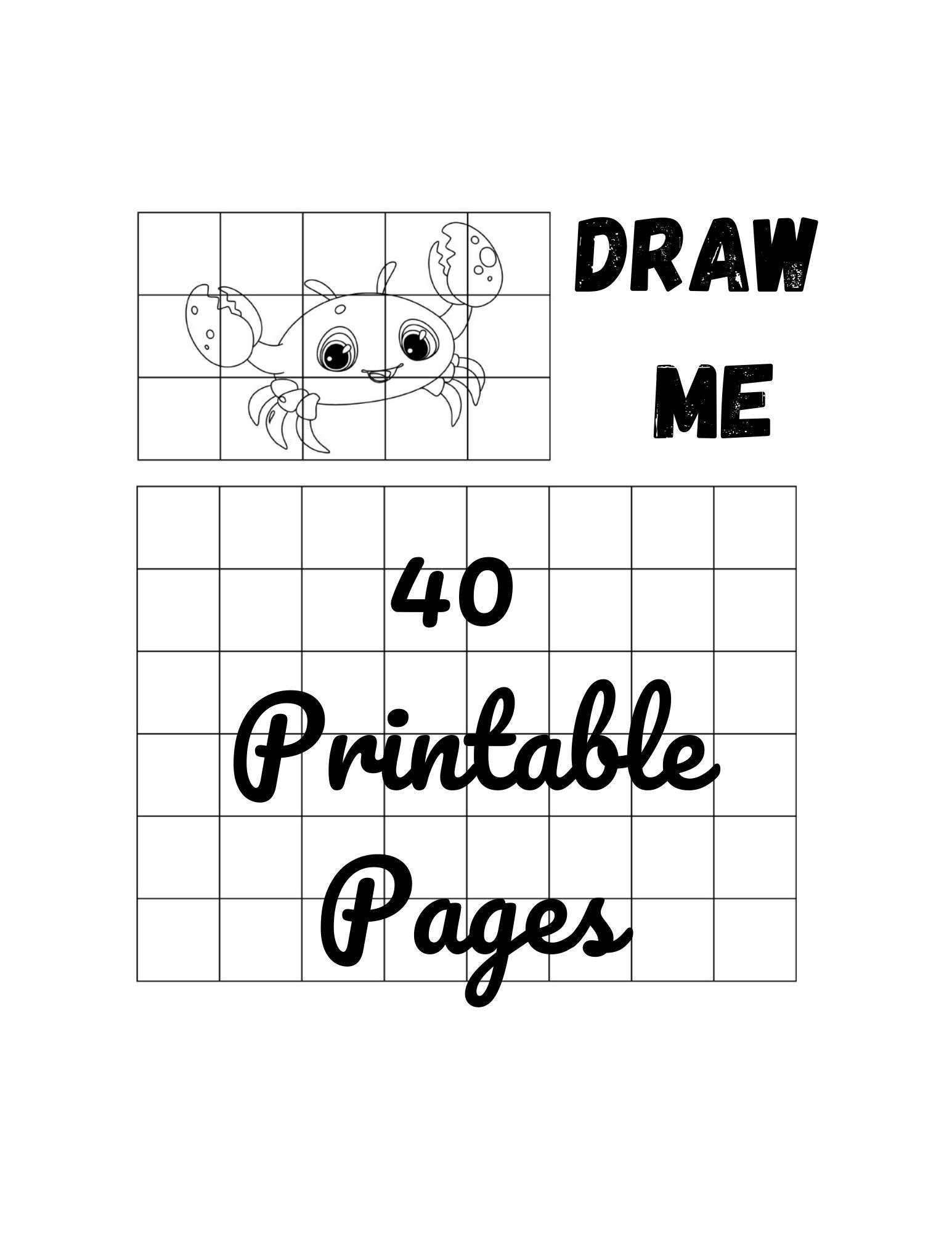 Learn to Draw Grid Pages - 89 Activity Templates (digital Download) - Etsy