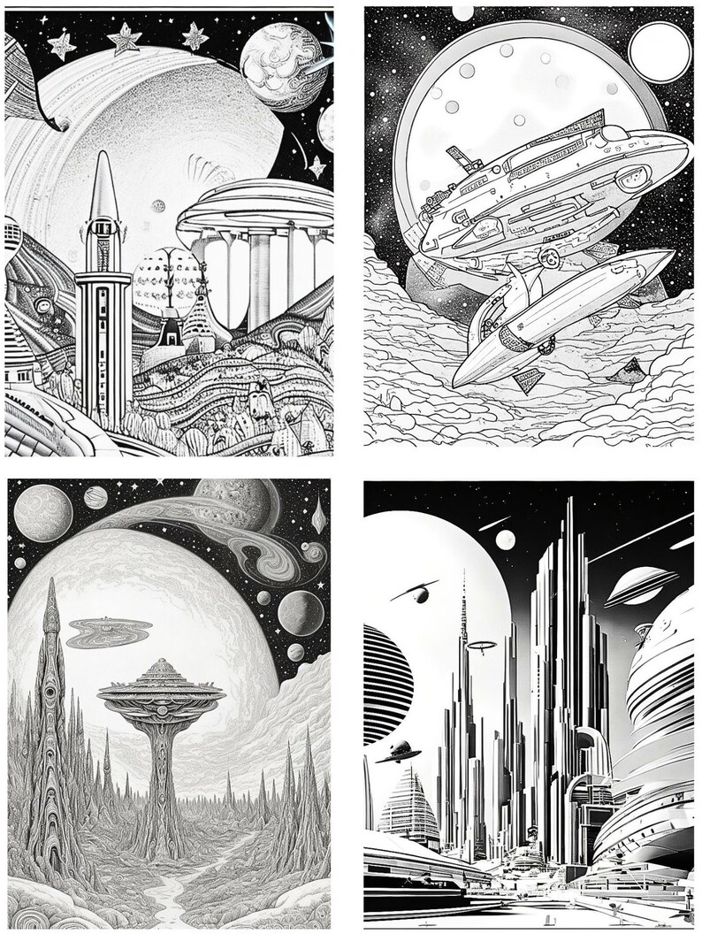 Galaxy Coloring Book - 75 Coloring Pages - Adult - Teen - Printable ...