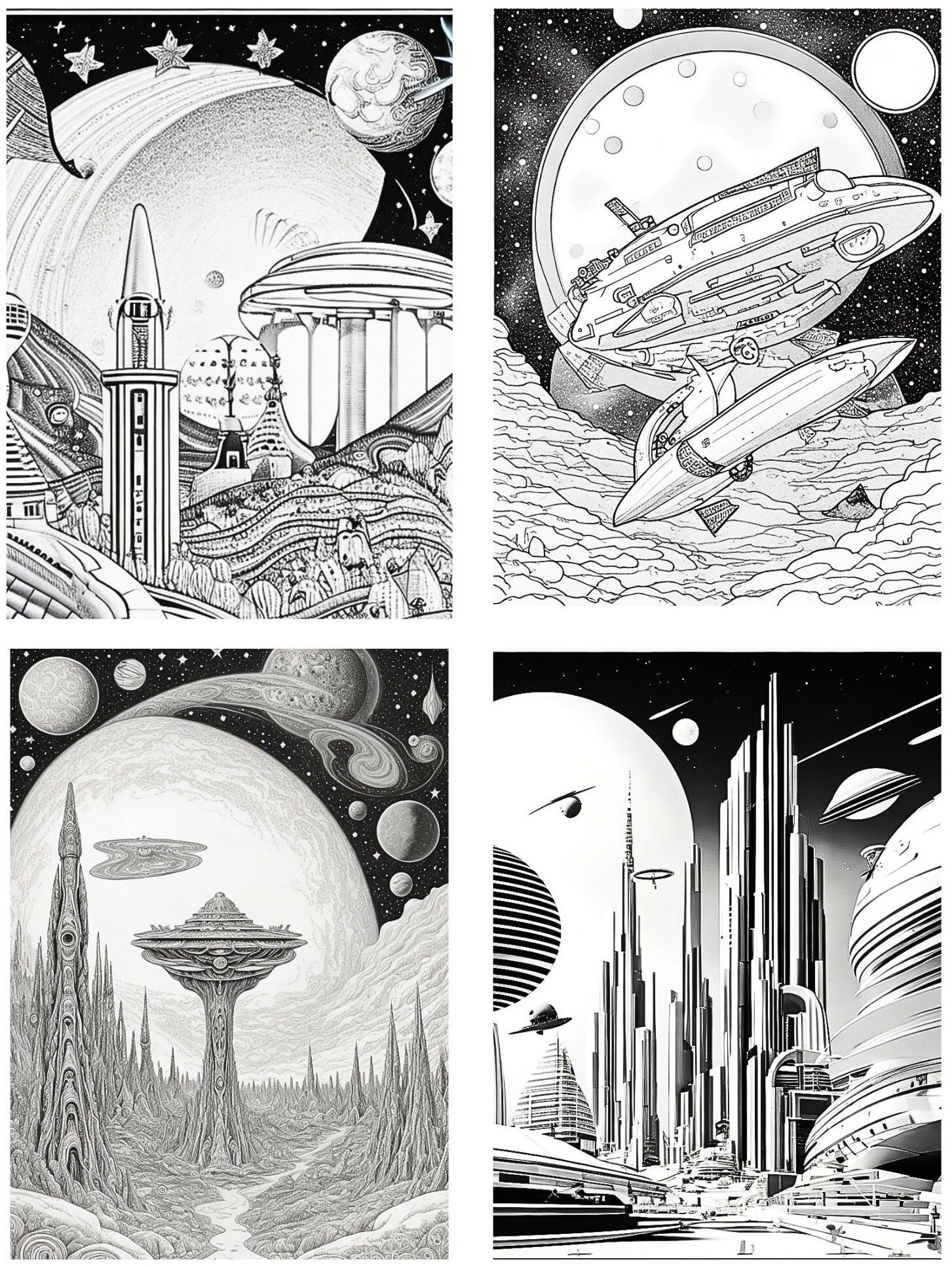 Galaxy Coloring Book - 75 Coloring Pages - Adult - Teen - Printable ...