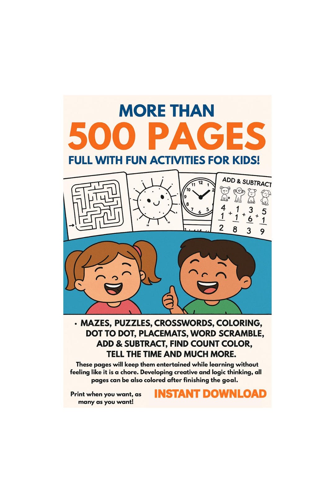 500+ Massive Printable Kids Activities Mazes, Puzzles, Coloring, Math ...