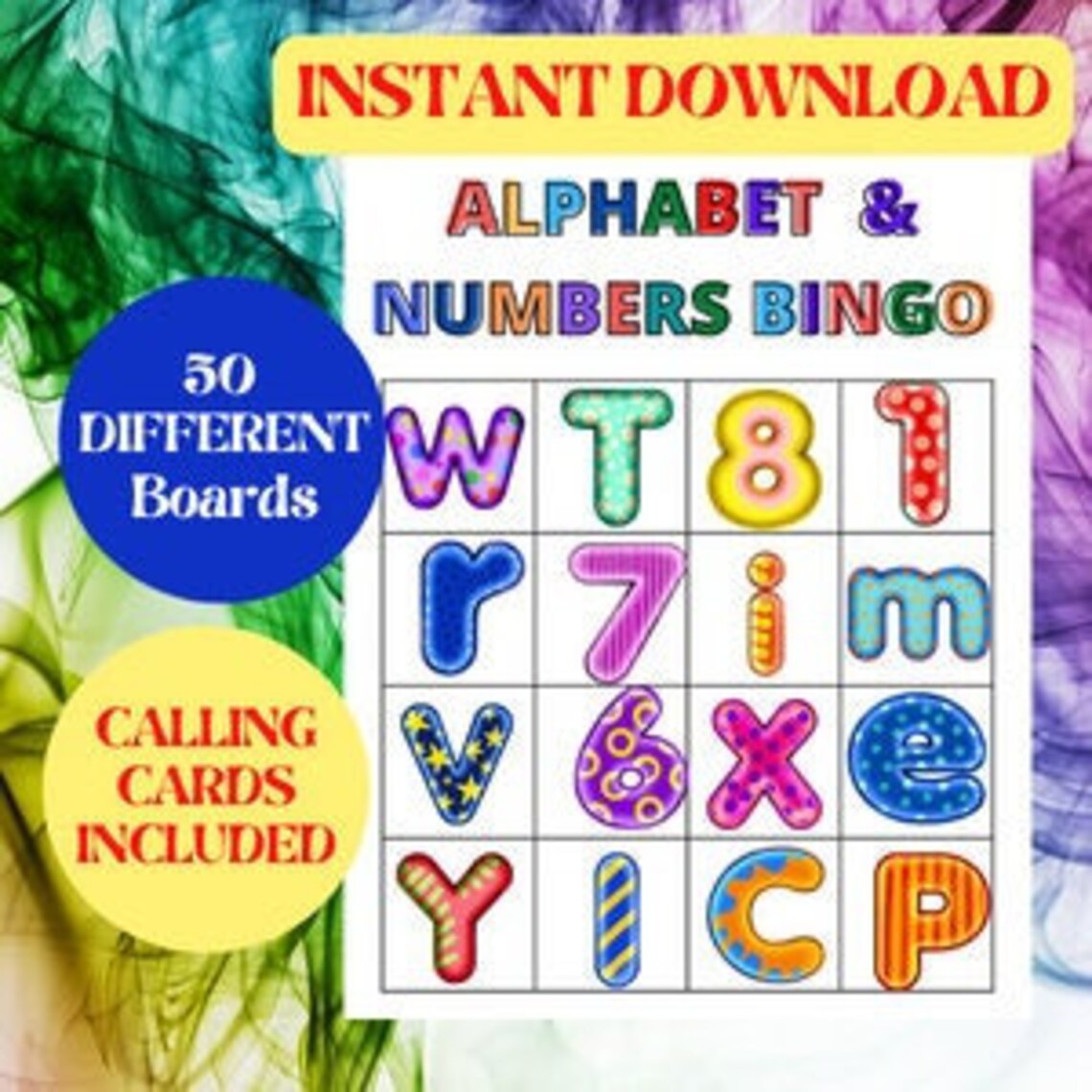 Printable BINGO Boards Alphabet and Numbers Bingo With Upper Case and ...