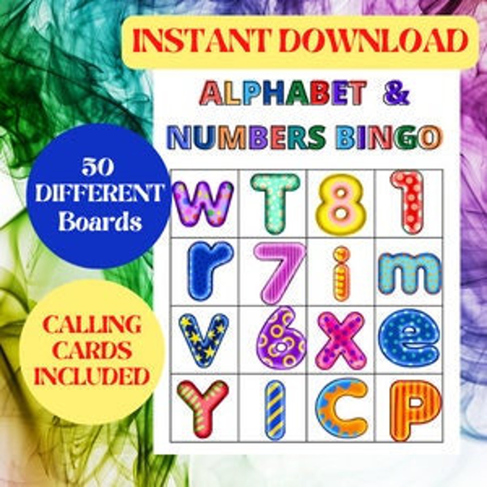 Printable BINGO Boards Alphabet and Numbers Bingo With Upper Case and ...