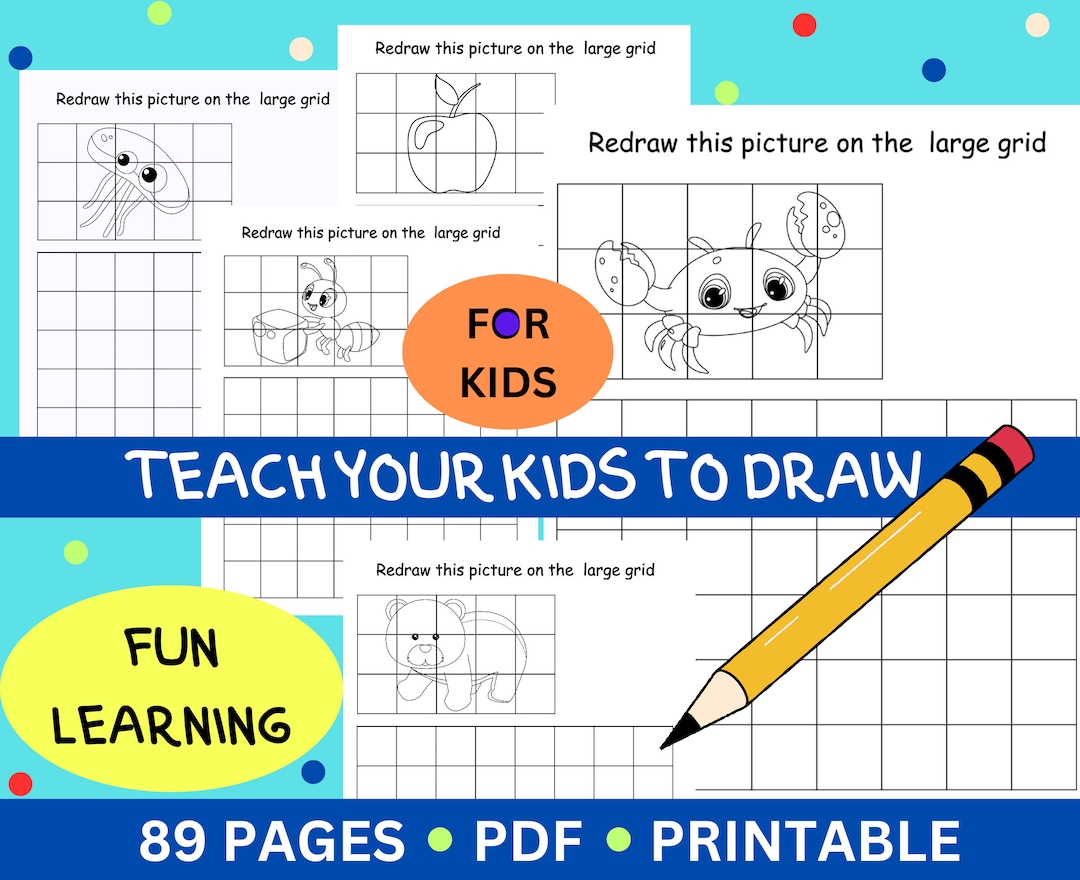 Learn to Draw Grid Pages - 89 Activity Templates (digital Download) - Etsy